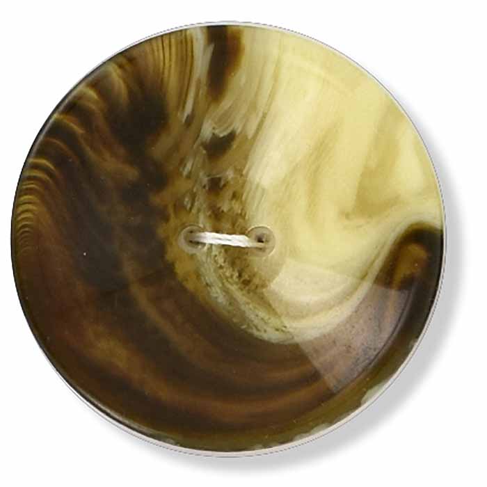 Round Shell Effect Button - Brown (34 ligne) | King Cole