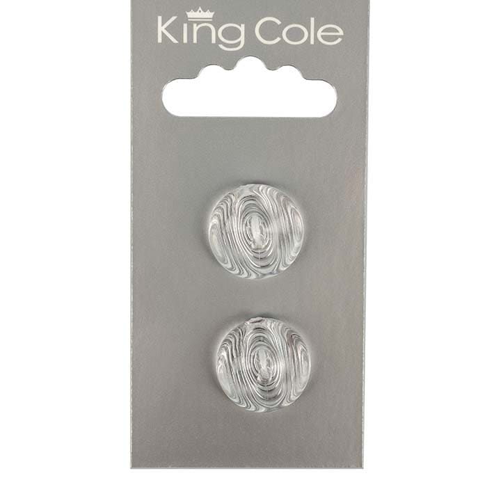 Rimmed Round Buttons - Clear (Large) | King Cole