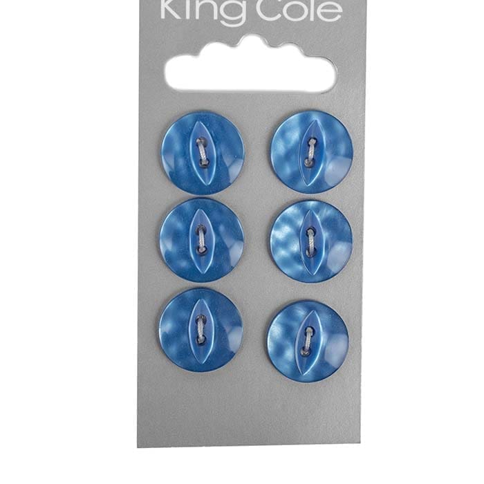 Fish-Eye Buttons - Blue (Medium) | King Cole
