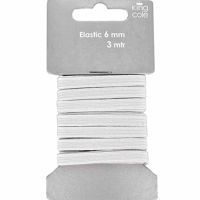Elastic - White (6mm x 3m) | King Cole
