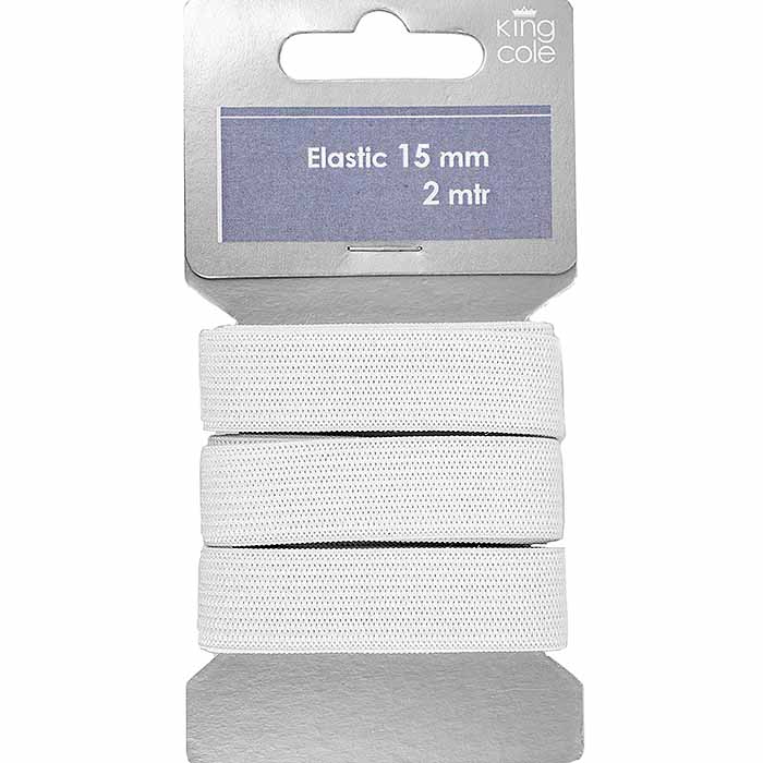 Elastic - White (15mm x 2m) | King Cole