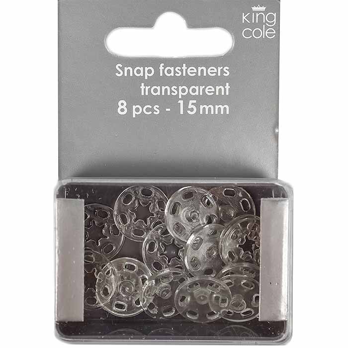 Transparent Snap Fasteners (15mm) | King Cole