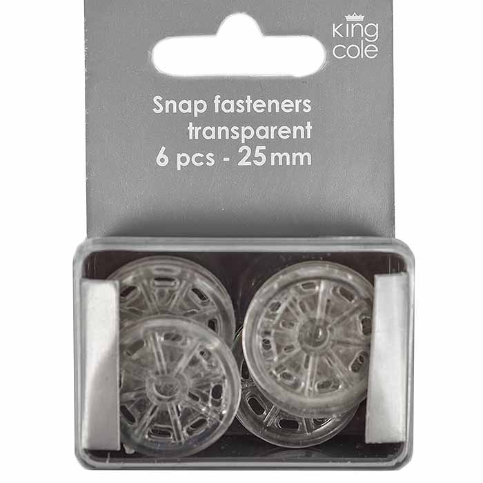 Transparent Snap Fasteners (25mm) | King Cole