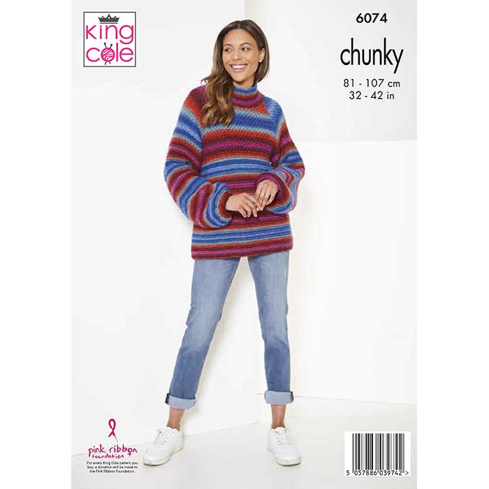 Sweater, Cardigan & Hat Knitted in Riot Chunky | King Cole