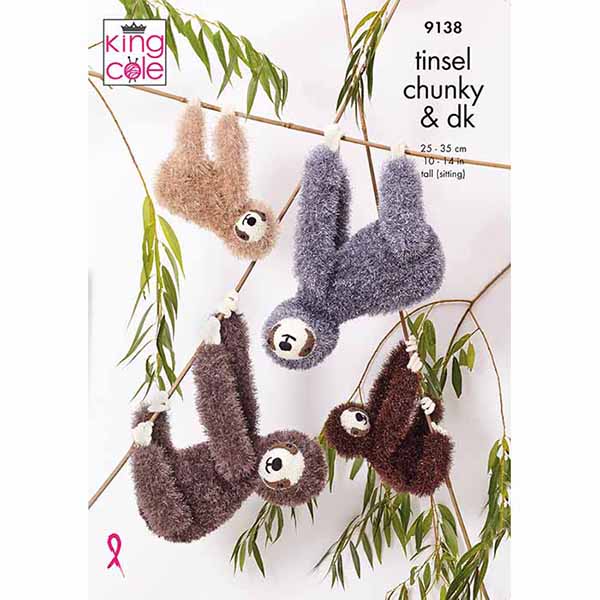 Sloths Knitted in Tinsel Chunky | King Cole
