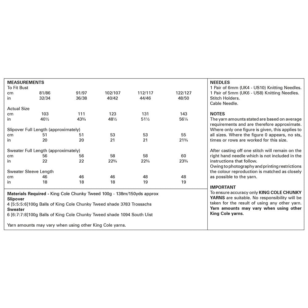 Slipover and Sweater | King Cole