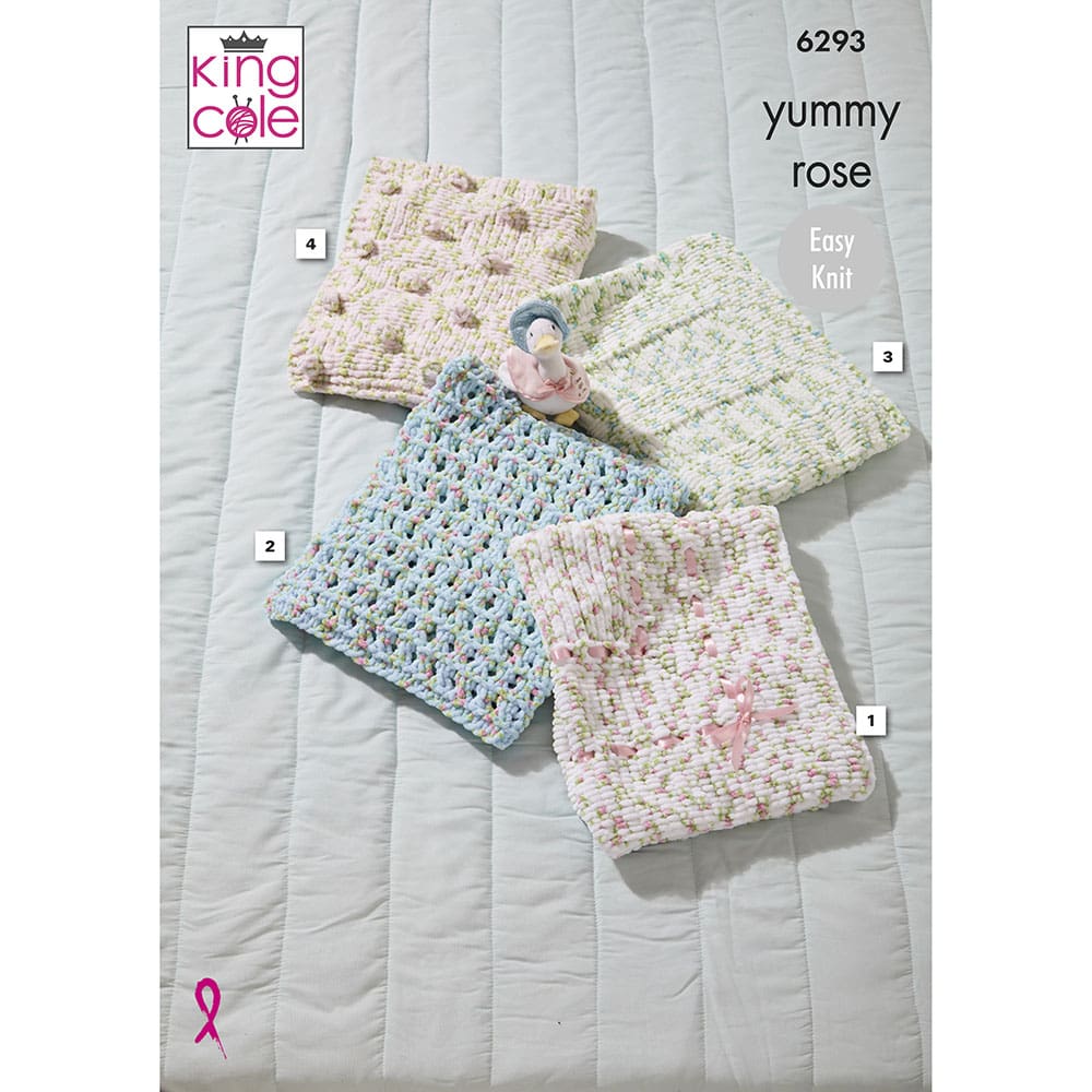 Blankets Knitted in Yummy Rose | King Cole