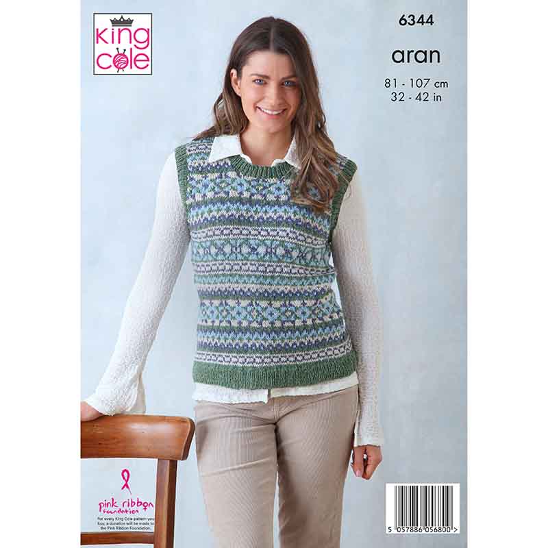 Cardigan and Tank Top knitted in Forest Aran | King Cole