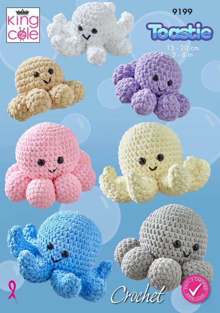 Cute Octopus crocheted in Toastie | King Cole