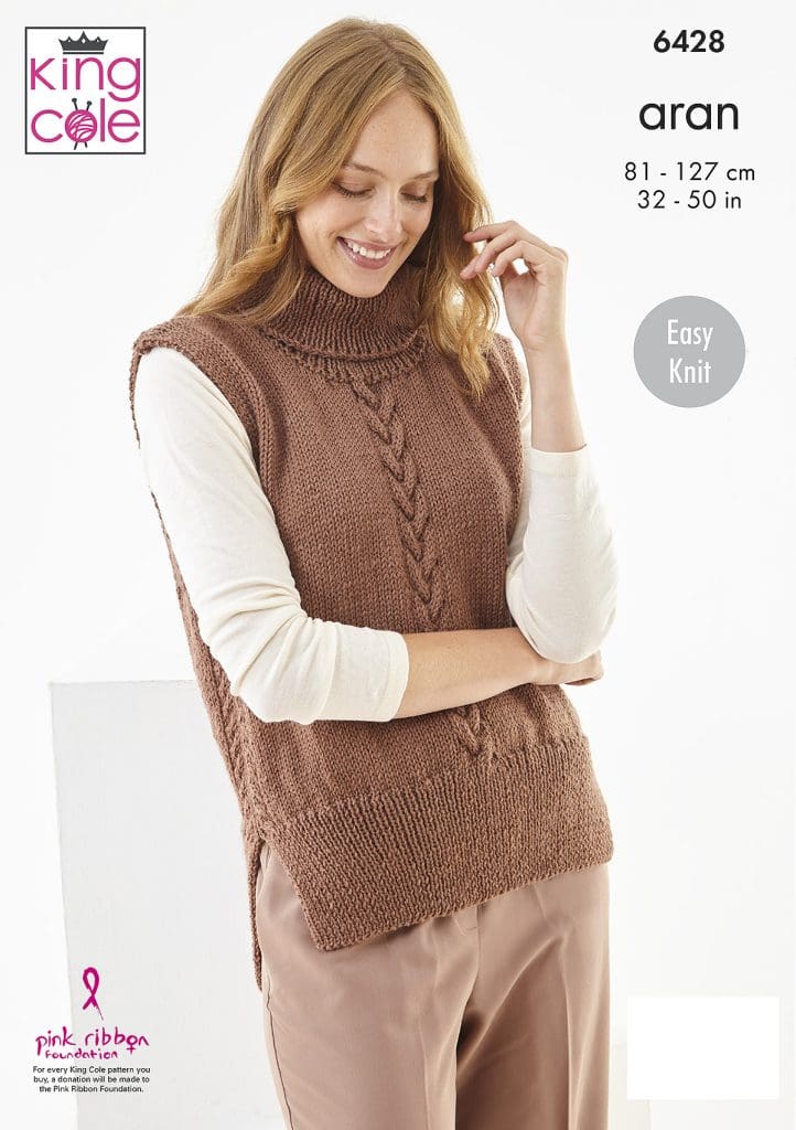 Slipover and Waistcoat knitted in Wool Aran | King Cole