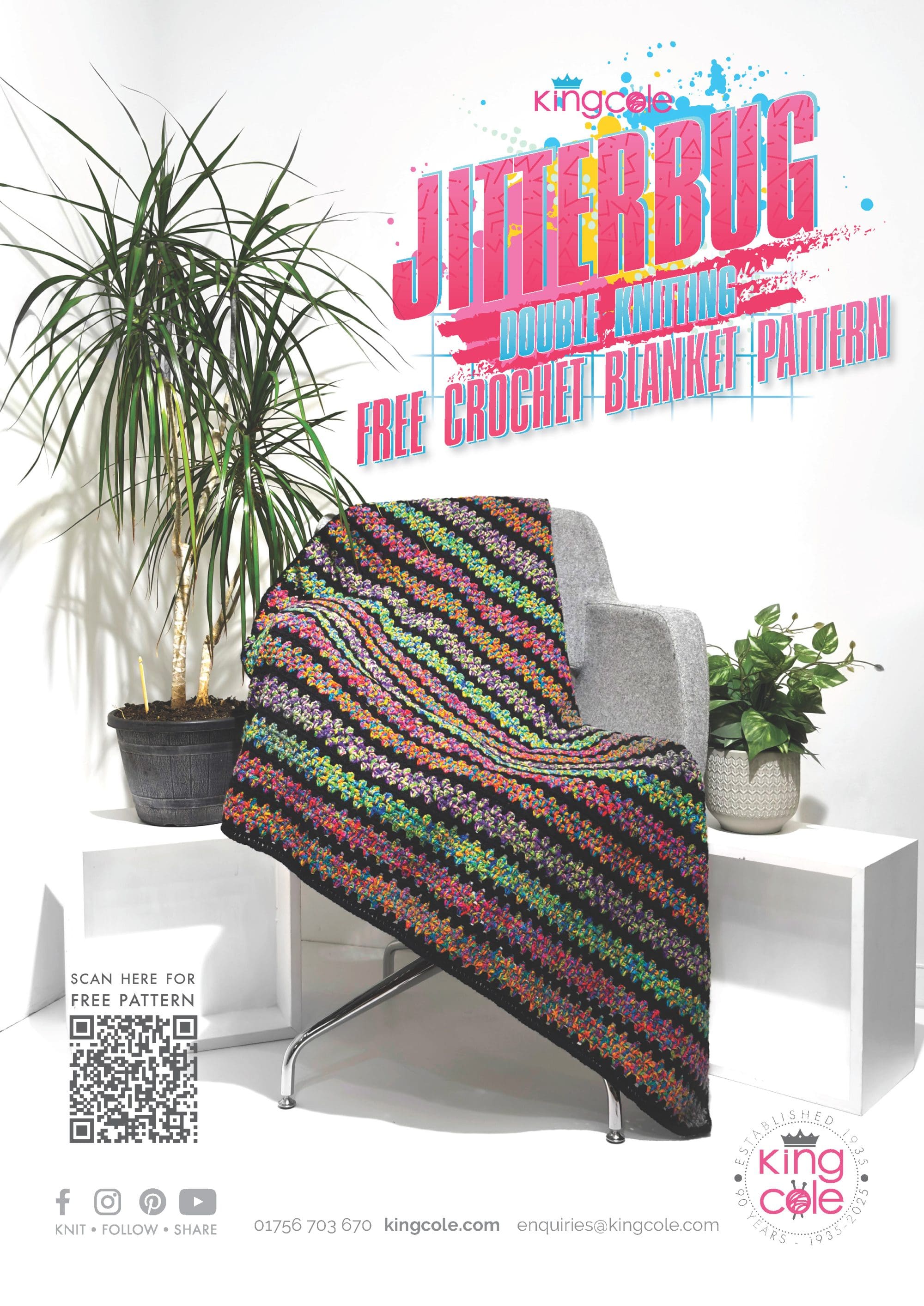 Jitterbug Blanket - FREE Crochet Pattern | King Cole